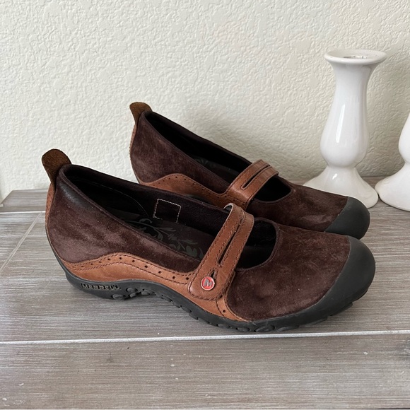 Merrell | Shoes | Merrell Plaza Bandeau Suede Leather Mary Jane Comfort ...
